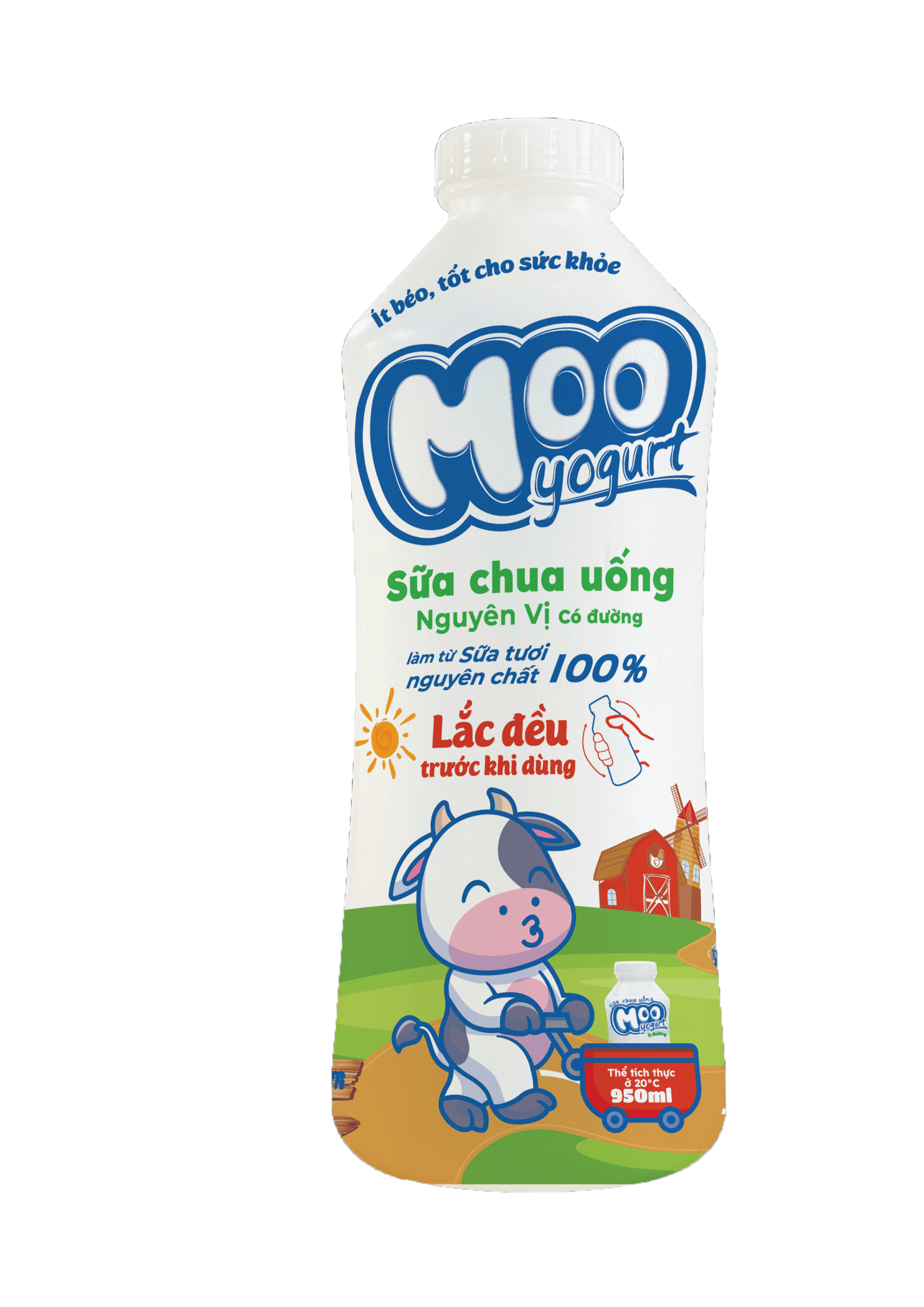 Sữa Chua Uống Nguyên Vị Có Đường Moo Yogurt (950 ml)